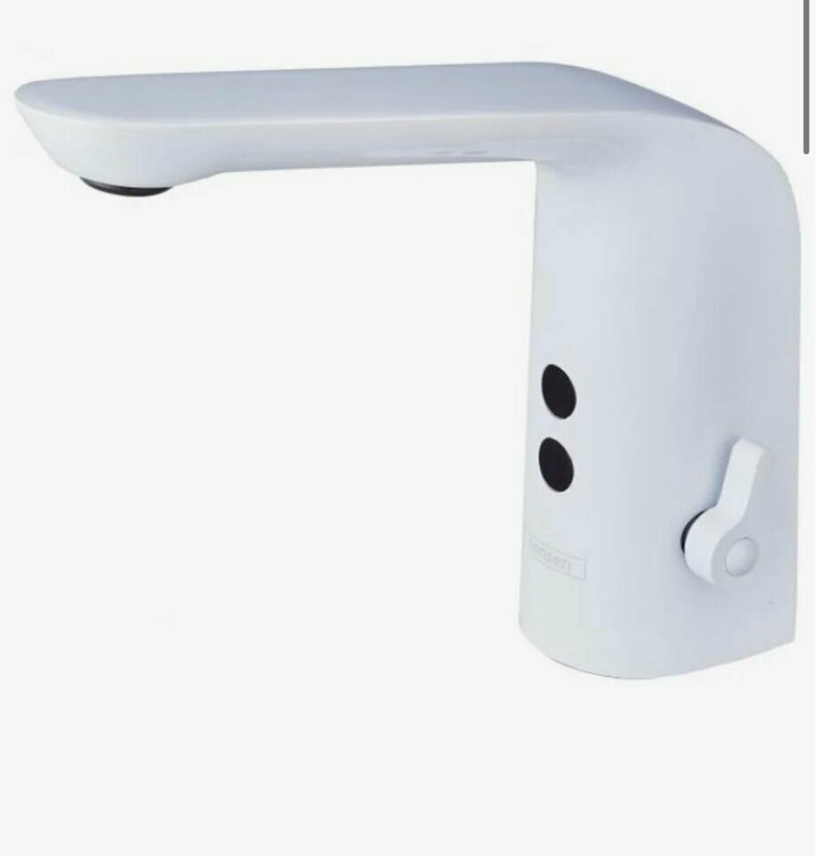 H70001F Смеситель Hansen сенсорный для умывальника, раковины, монолитный излив, Белый