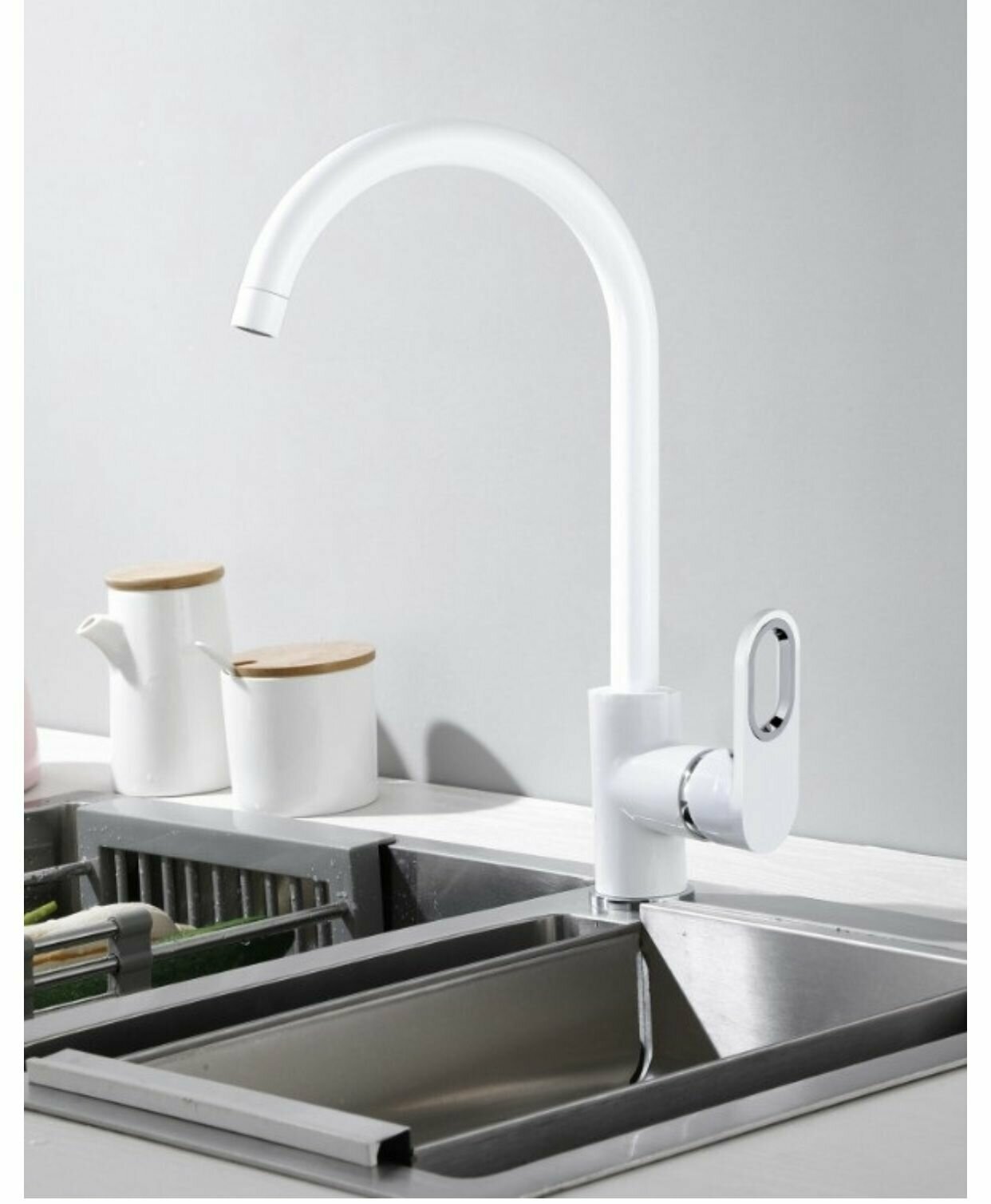 H53016F Смеситель для кухни Hansen белый