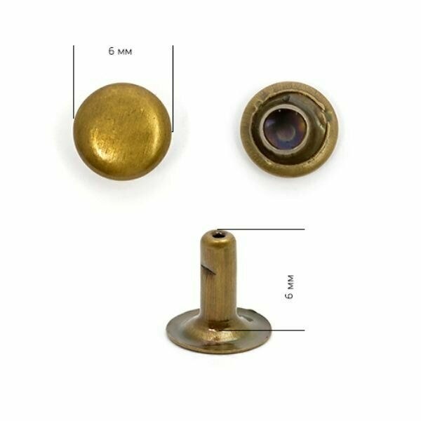 Хольнитены 6*6 антик Сталь (упак.100 шт.) "Proknopka"