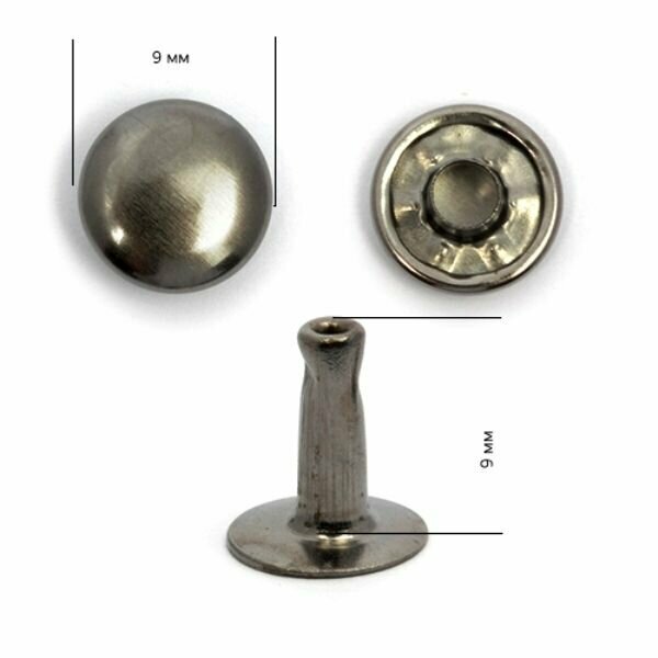 Нерж. Хольнитены 9*9 цв. чёрный никель (упак.50 шт.) "Proknopka"