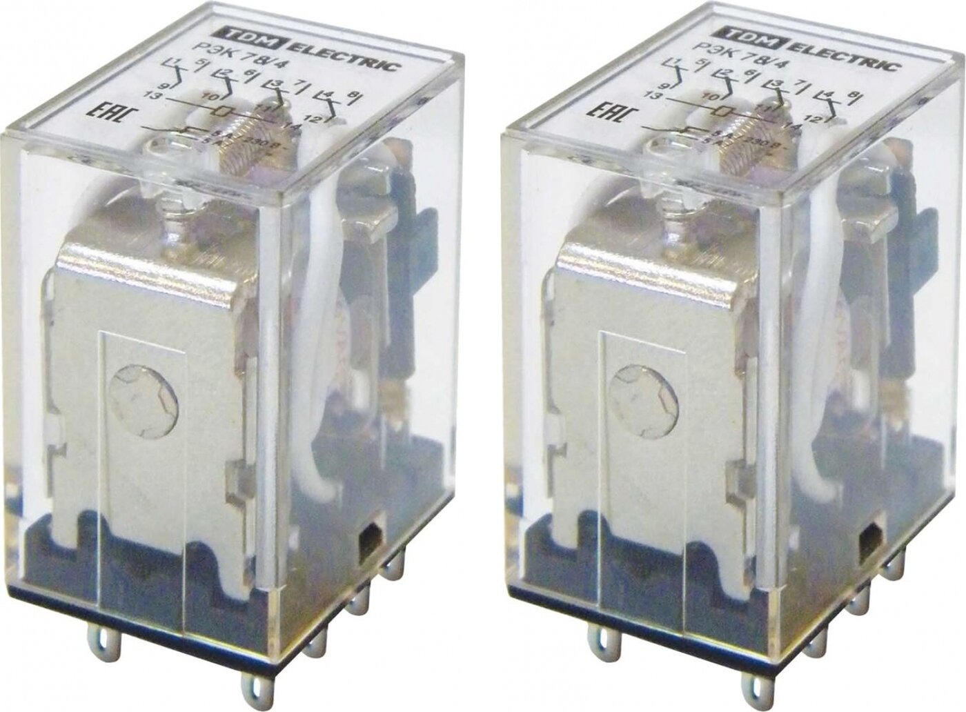 Реле промежуточное TDM Electric РЭК78/4 3А 220В AC 4ПК (комплект из 2 шт.)