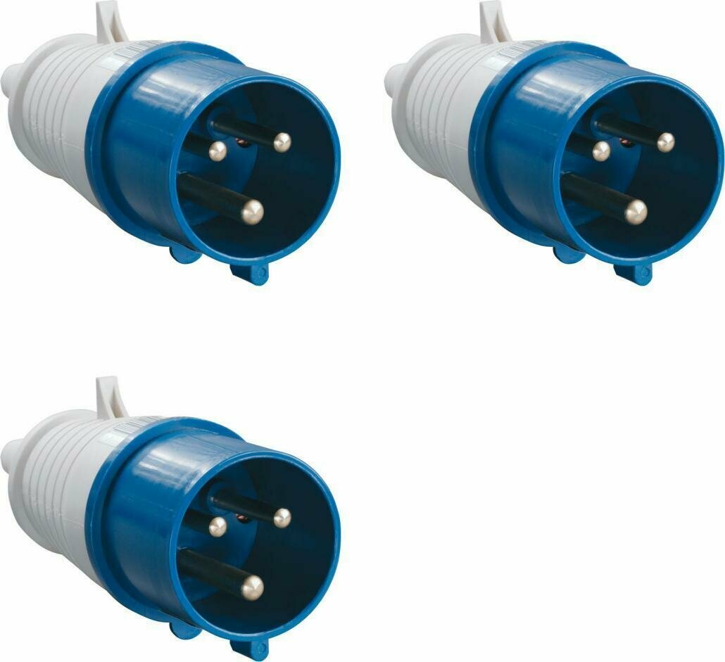 Вилка силовая переносная IEK 2Р+РЕ 32А 250В пластиковая IP44 (комплект из 3 шт)