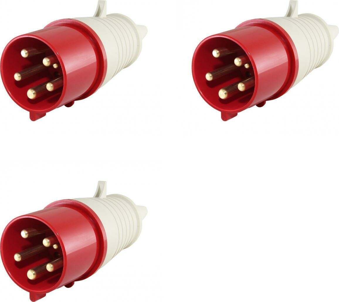 Вилка силовая переносная TDM 3Р+PЕ+N 32А 380В пластиковая IP44 (комплект из 3 шт)