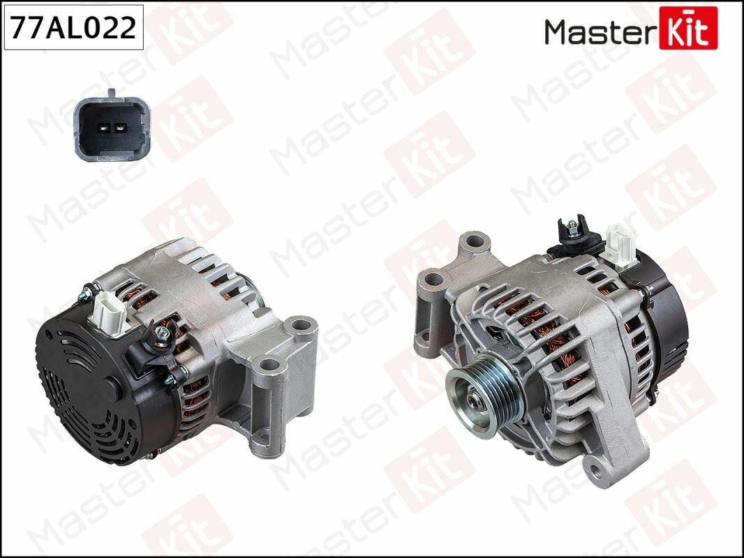 Генератор для автомобилей Renault Logan 2005-09, Megane 1996-2009, Sandero 2009-14, Kangoo 2001-, Laguna I/II 1997- 14V/98A MasterKit арт. 77AL022