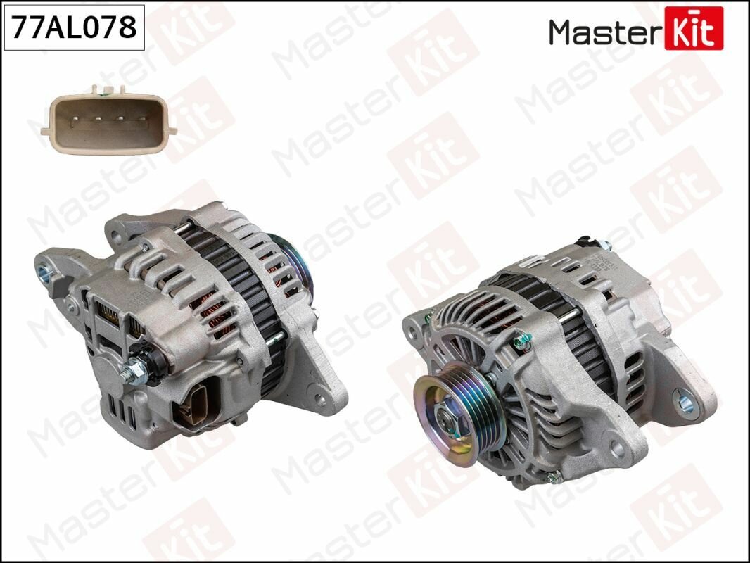 Генератор Mitsubishi ASX 2010-, Lancer X 2008-2016, Colt VI 2004-2012 (14V 85A) MasterKit 77AL078