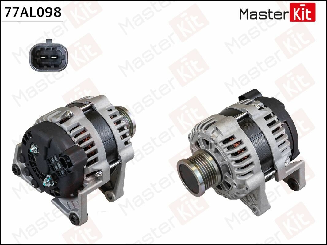 Генератор для автомобиля Chevrolet CRUZE 2009-, Opel Astra J 2009 -, Insignia A 2008-13, Zafira Tourer C 2011- 14V/100A MasterKit арт. 77AL098
