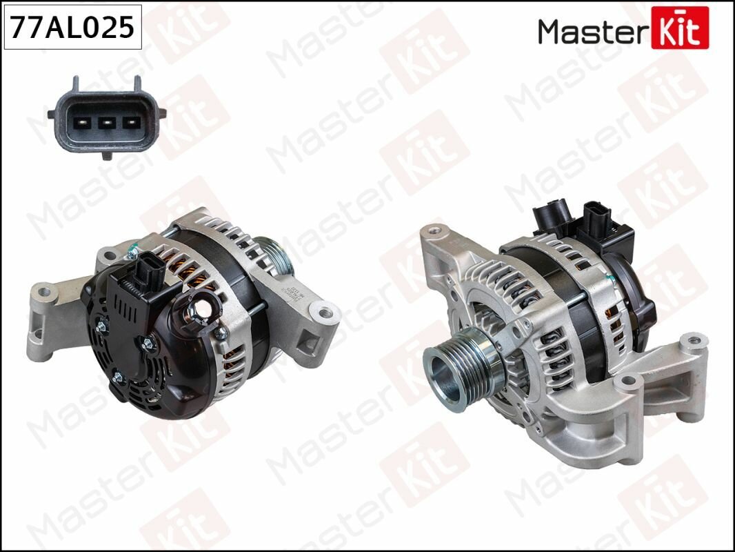 Генератор для Ford Focus 2 2005-11, C-Max 2007-10 (14V 120A) MasterKit арт. 77AL025