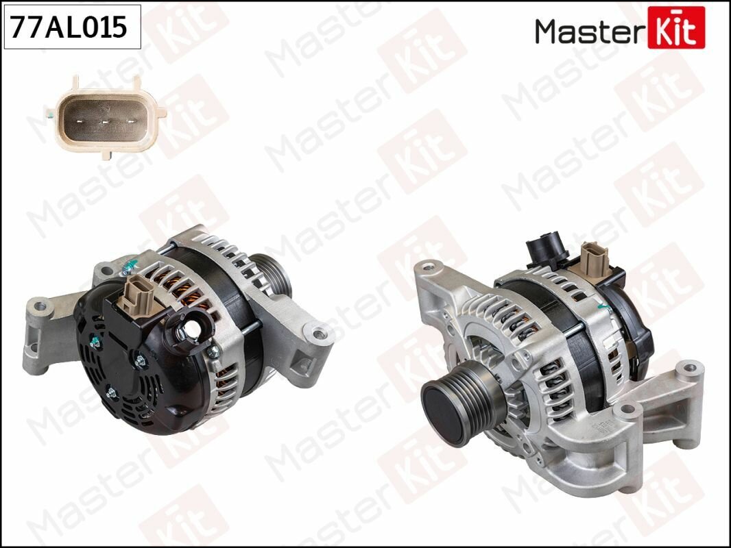 Генератор для Ford Focus 2 2005-11, C-max 2007-10, Volvo C30, S40, V50 (14V 120A) MasterKit арт. 77AL015