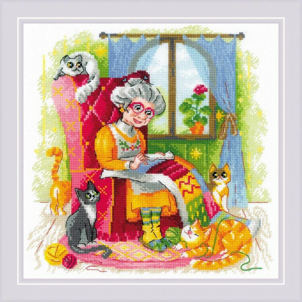 Набор для вышивания Риолис #2028 Рукодельная идиллия, Счетный крест, 20 х 20 см
