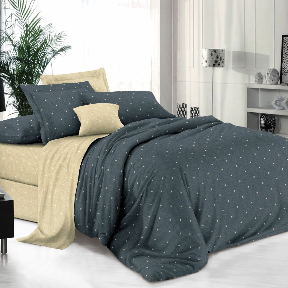 Комплект постельного белья Alleri "Перкаль Elite" Пер-087 1,5сп, наволочки 70x70