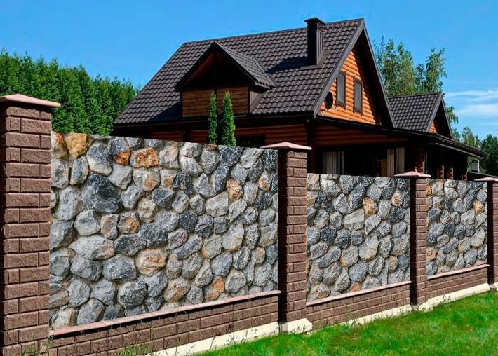 Баннер для забора и фасада 2,5 х 4 м с люверсами / Камни 8