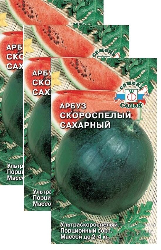 Семена Арбуз Скороспелый Сахарный 1 г (СеДеК) , 3 пакетика * 1 г