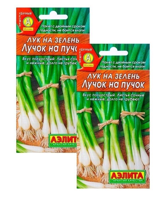 Семена Лук на зелень Лучок на пучок 0,5 г (Аэлита) , 2 пакетика * 0,5 г