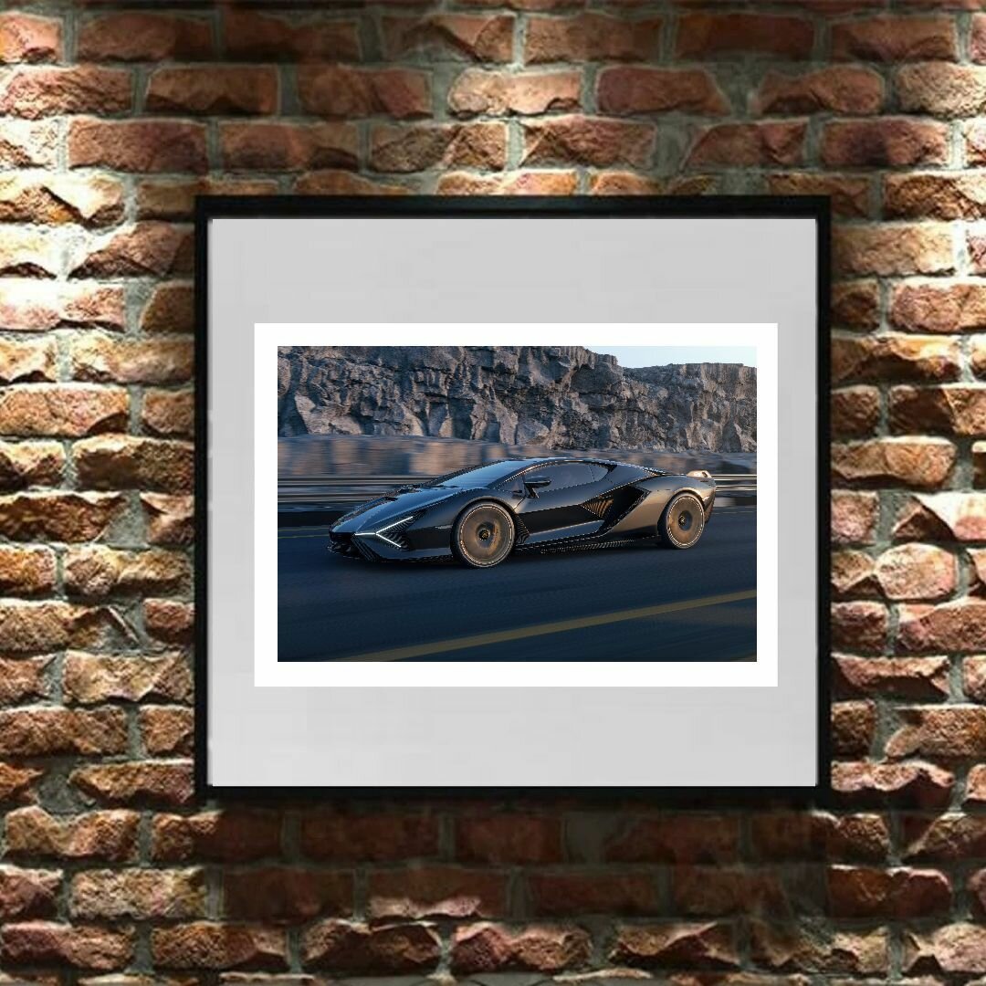 Постер "black lamborghini" от Cool Eshe из коллекции "Автомобили", плакат А4 (29,7 х 21 см) для интерьера