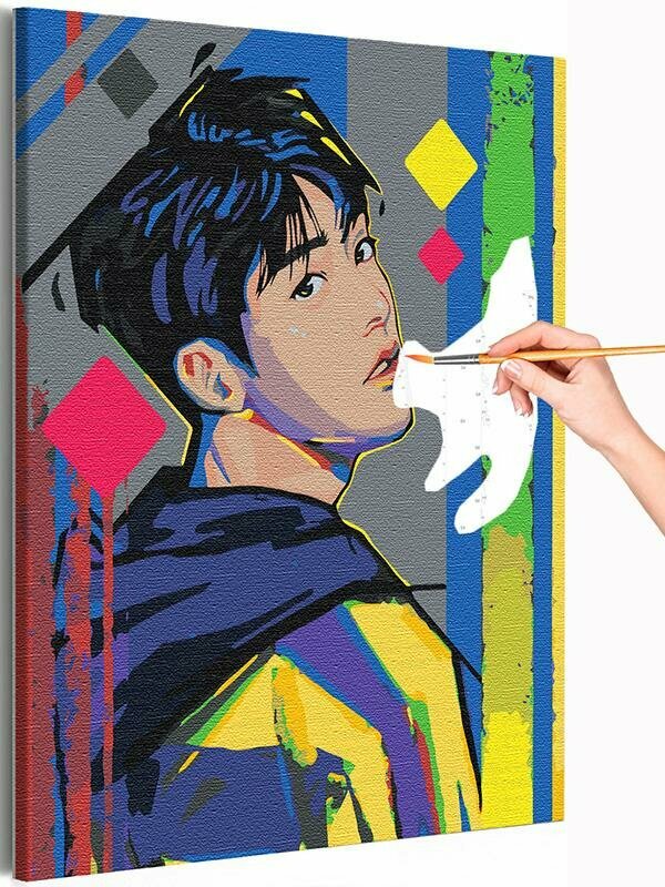 Bangtan Boys / BTS Корейская K-POP группа Раскраска картина по номерам на холсте с неоновой краской 40х50