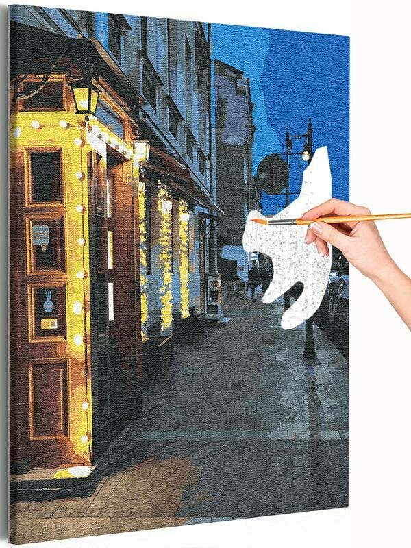 Ночное кафе / Санкт-Петербург Раскраска картина по номерам на холсте 40х50