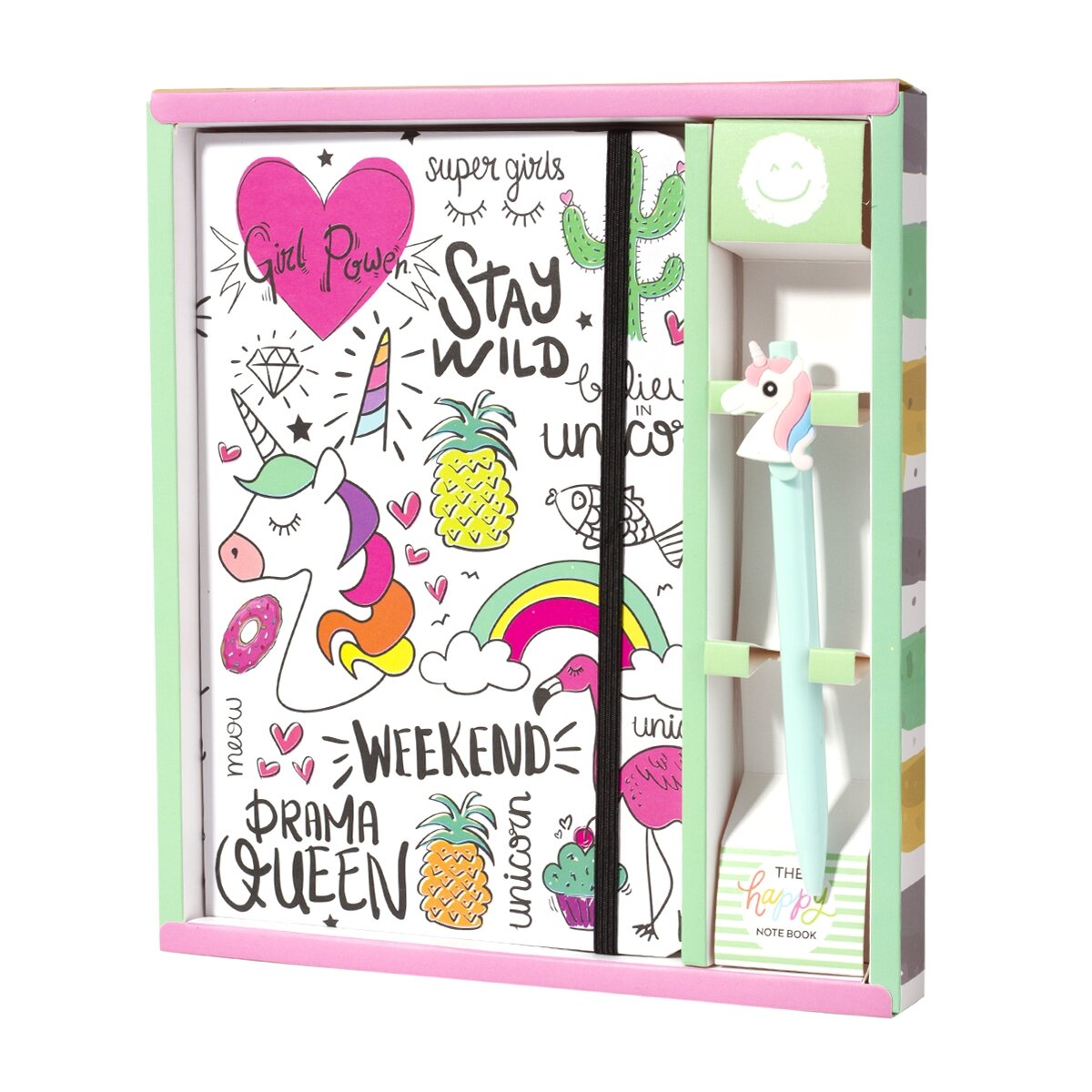 Алингар Подарочный блокнот с ручкой в футляре, для девочек