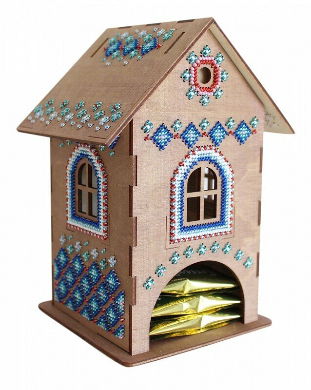 Набор для вышивания Щепка #О-061 Чайный домик №1, Вышивка бисером, 12 x 12 x 19 см