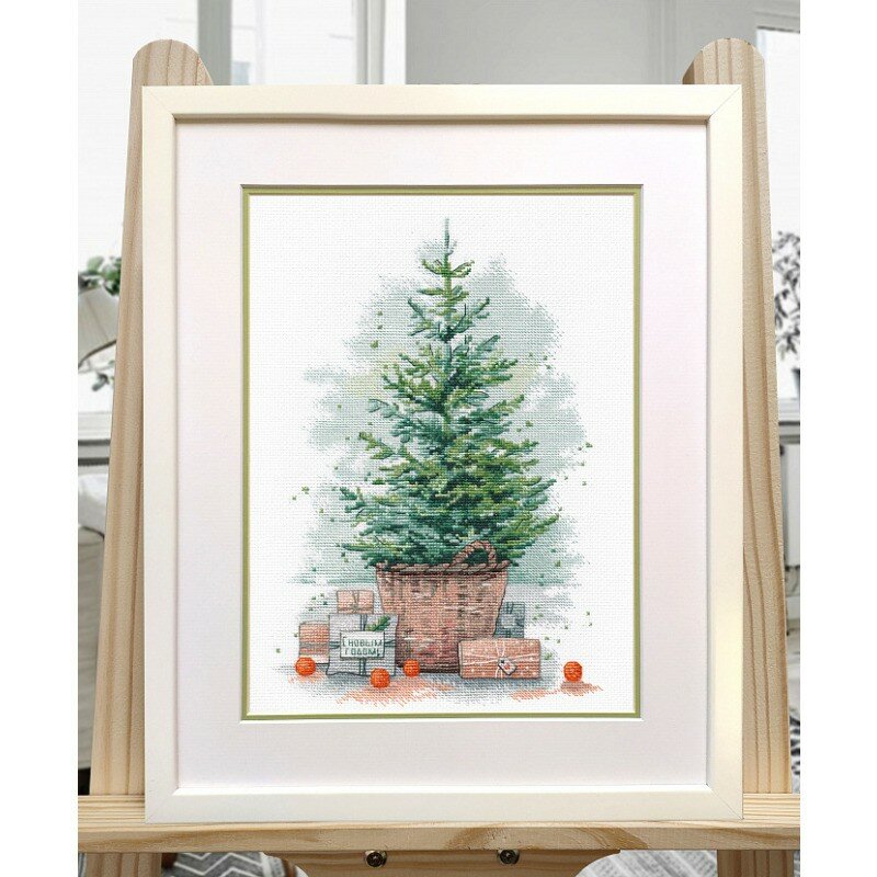 Набор для вышивания Овен #1567 Новогодний сюрприз, Счетный крест, 18 х 21 см