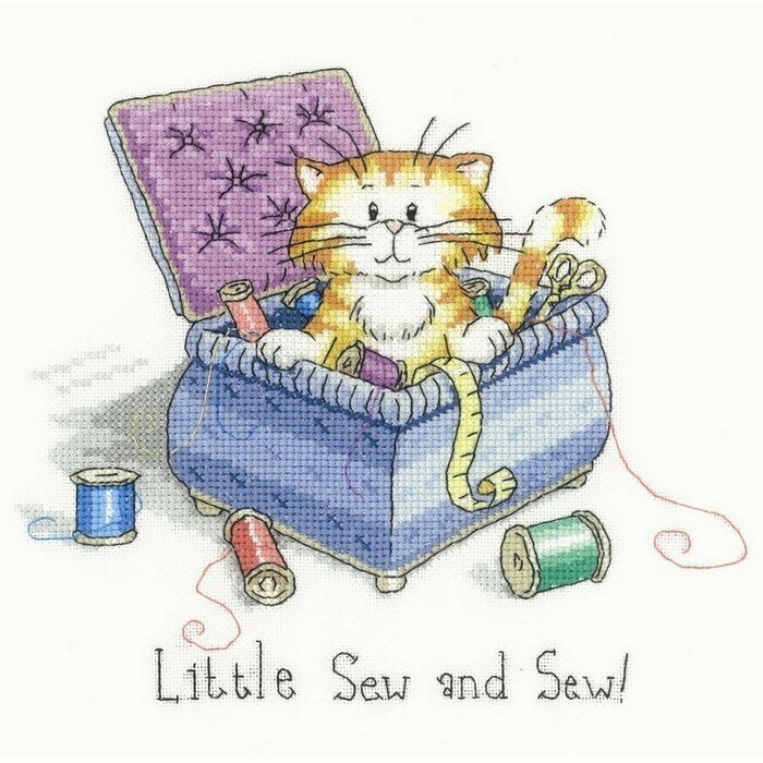 Набор для вышивания Heritage #CRLS1049E Little Sew and Sew (Мало шить и шить), Счетный крест, 18 x 19.5 см