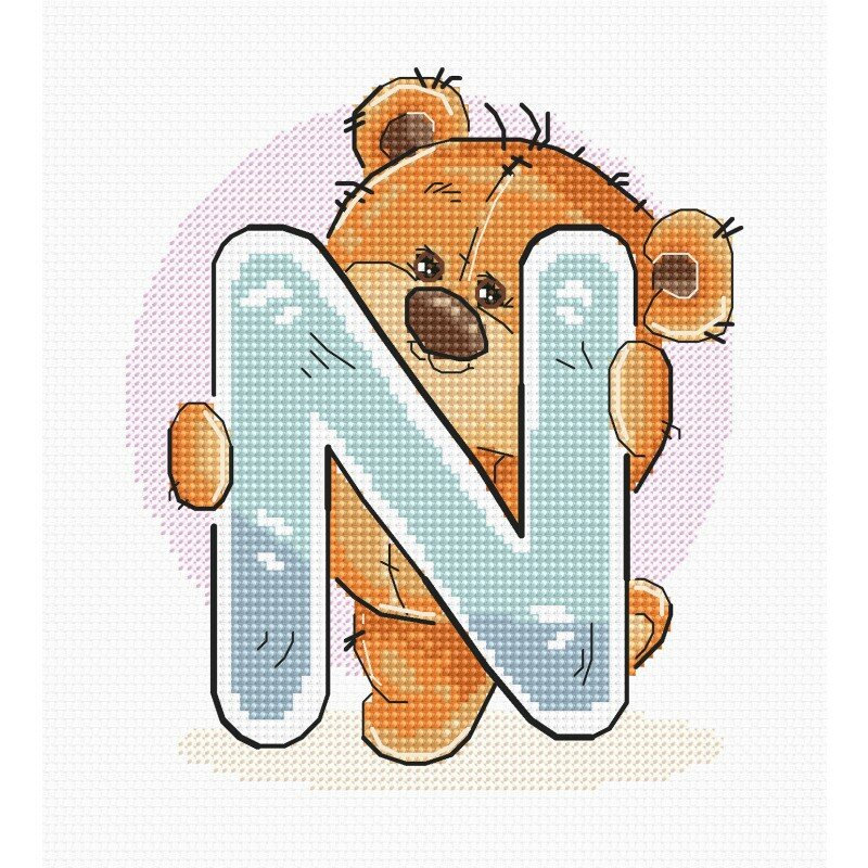 Набор для вышивания Luca-S #B1215 Буква N, Счетный крест, 11.5 x 13 см