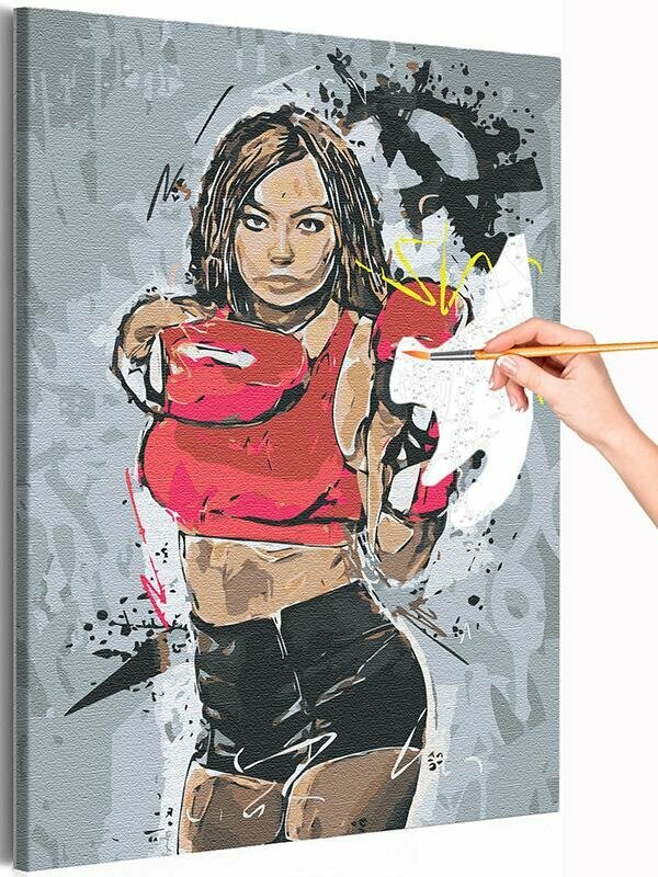 Девушка / Бокс Раскраска картина по номерам на холсте с неоновой краской 40х60