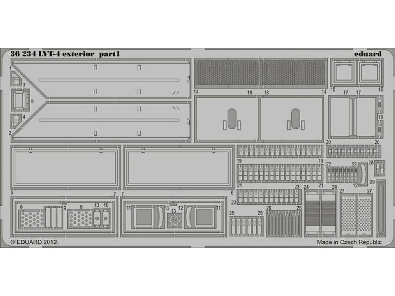 Фототравление для модели LVT-4 экстерьер, AFV Club. Масштаб 1:35