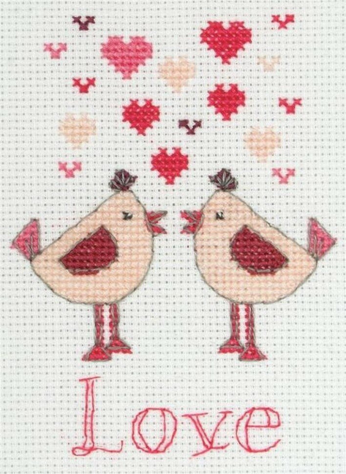 Набор для вышивания Anchor #PCE770 Валентинки, Счетный крест, 8 x 11 см