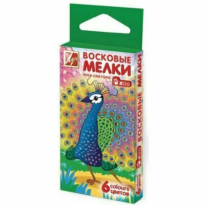Мелки восковые Луч ZOO 6цв 6гр 8х90 12С 864-08, 382874