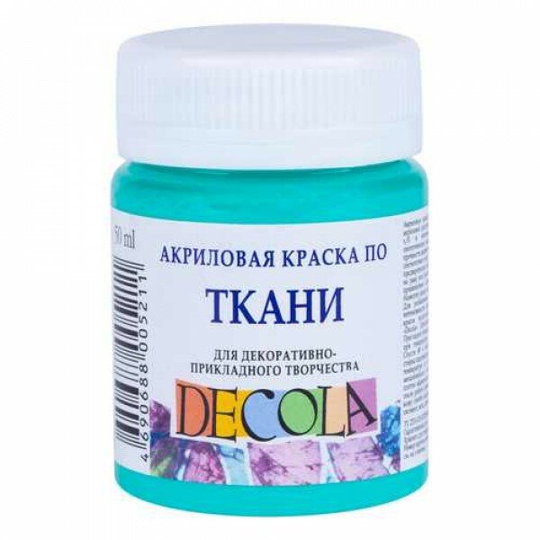 Акриловая краска по ткани Декола, мятная, 50мл