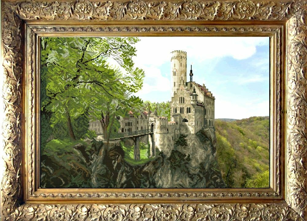Замок Лихтенштейн (Панорамная вышивка) 21012