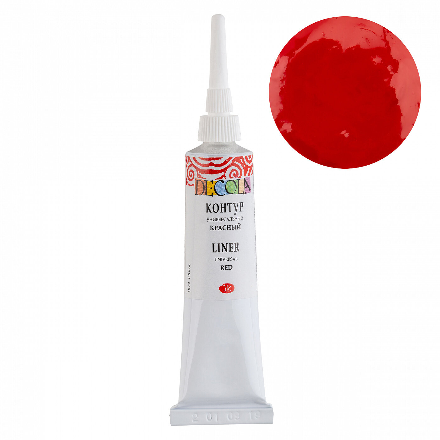 Акриловый контур универсальный цвет №331 Красный 18мл "Decola"