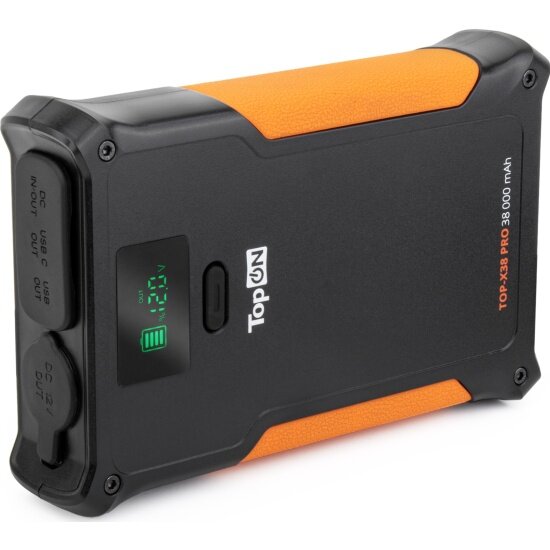Внешний аккумулятор Topon TOP-X38 PRO 38000mAh DC 84W, Type-C PD 33W, USB QC3.0 18W, авторозетка 160W, защита IP65, LED Черный