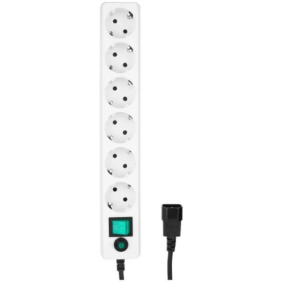 Сетевой фильтр Гарнизон 6 розеток 0,5м белый для UPS (C14)