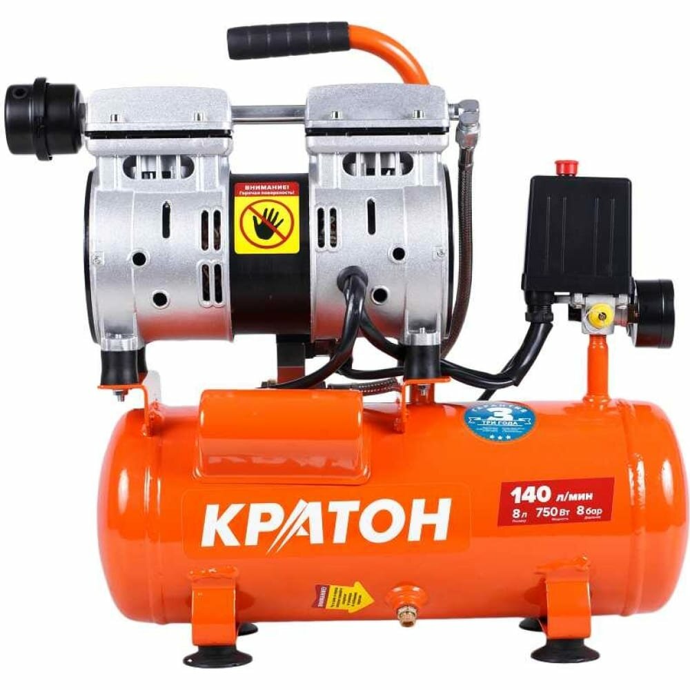 Безмасляный компрессор с прямой передачей Кратон AC-140-8-OFS 3 01 01 051, с оборудованием требовательное к отсутствия