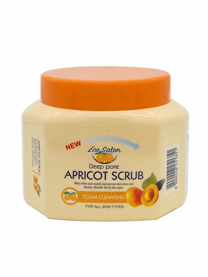 White Organia Пенный очищающий скраб для тела с Абрикосом Eco-Salon Deep Pore Apricot Scrub, 500 г