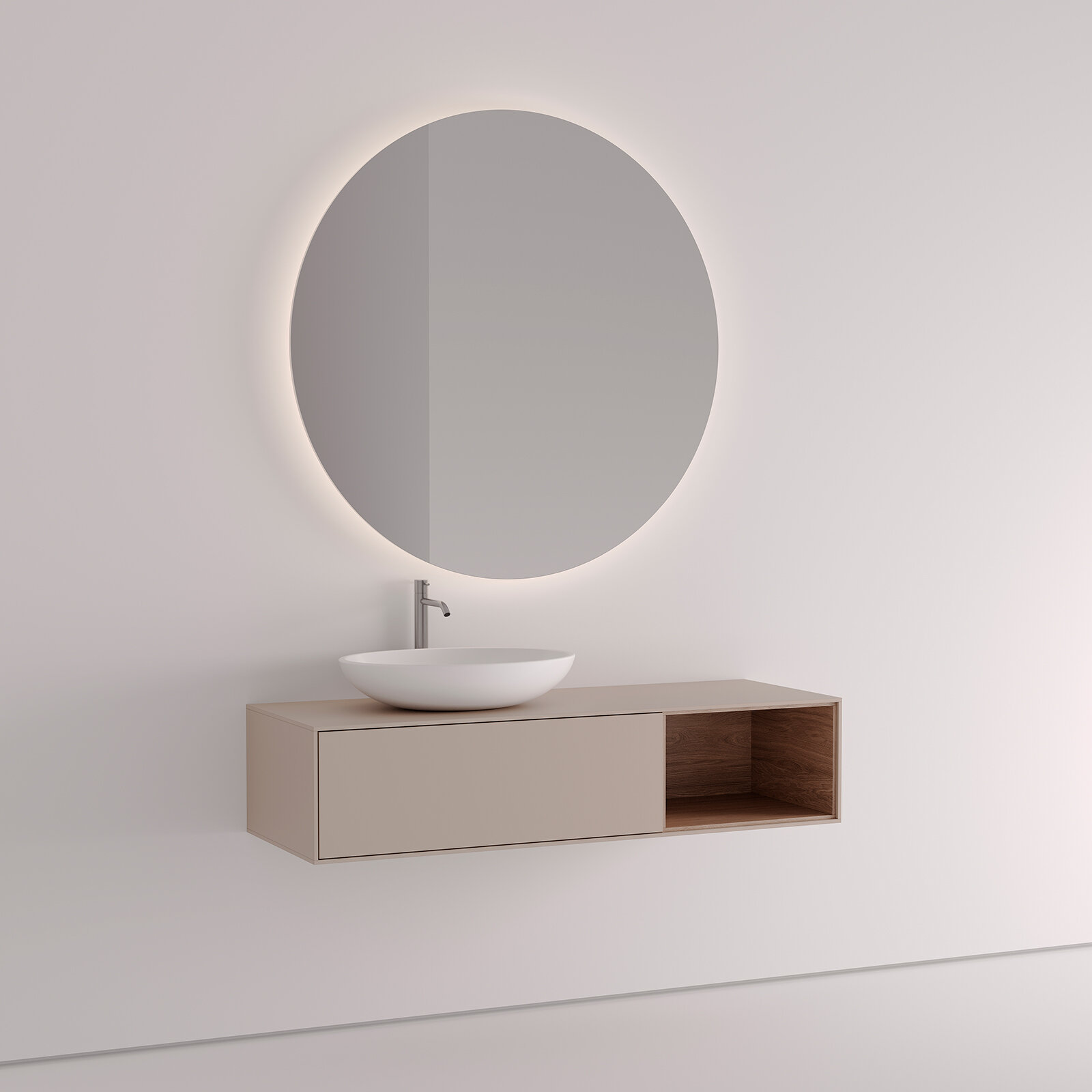 Тумба подвесная под две раковины 150 см. Vivomobili BEIGE ARIZONA