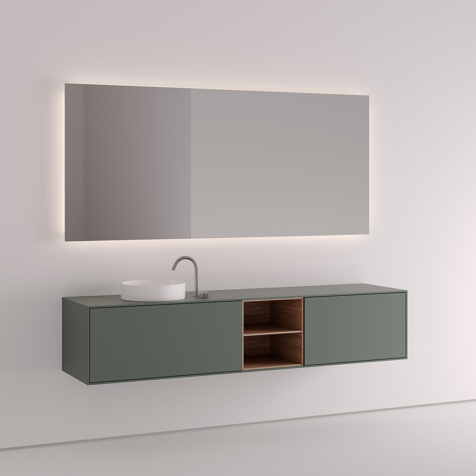 Тумба подвесная под две раковины 150 см. Vivomobili VERDE COMODORO
