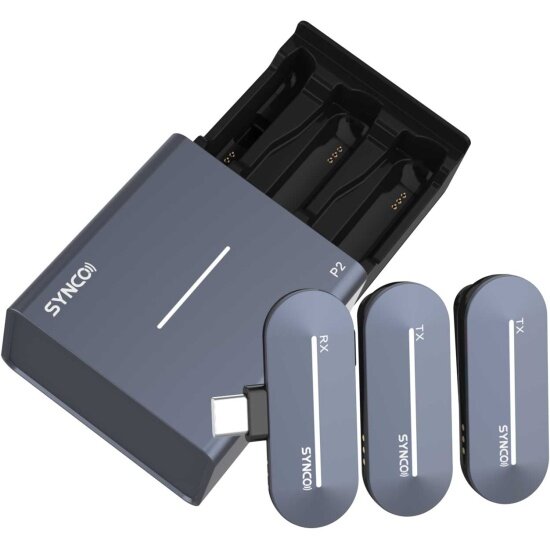 Synco P2SL Радиосистема 2,4 ГГц приемник, 2 передатчика, футляр-зарядка (разъем Lighting iPhone)