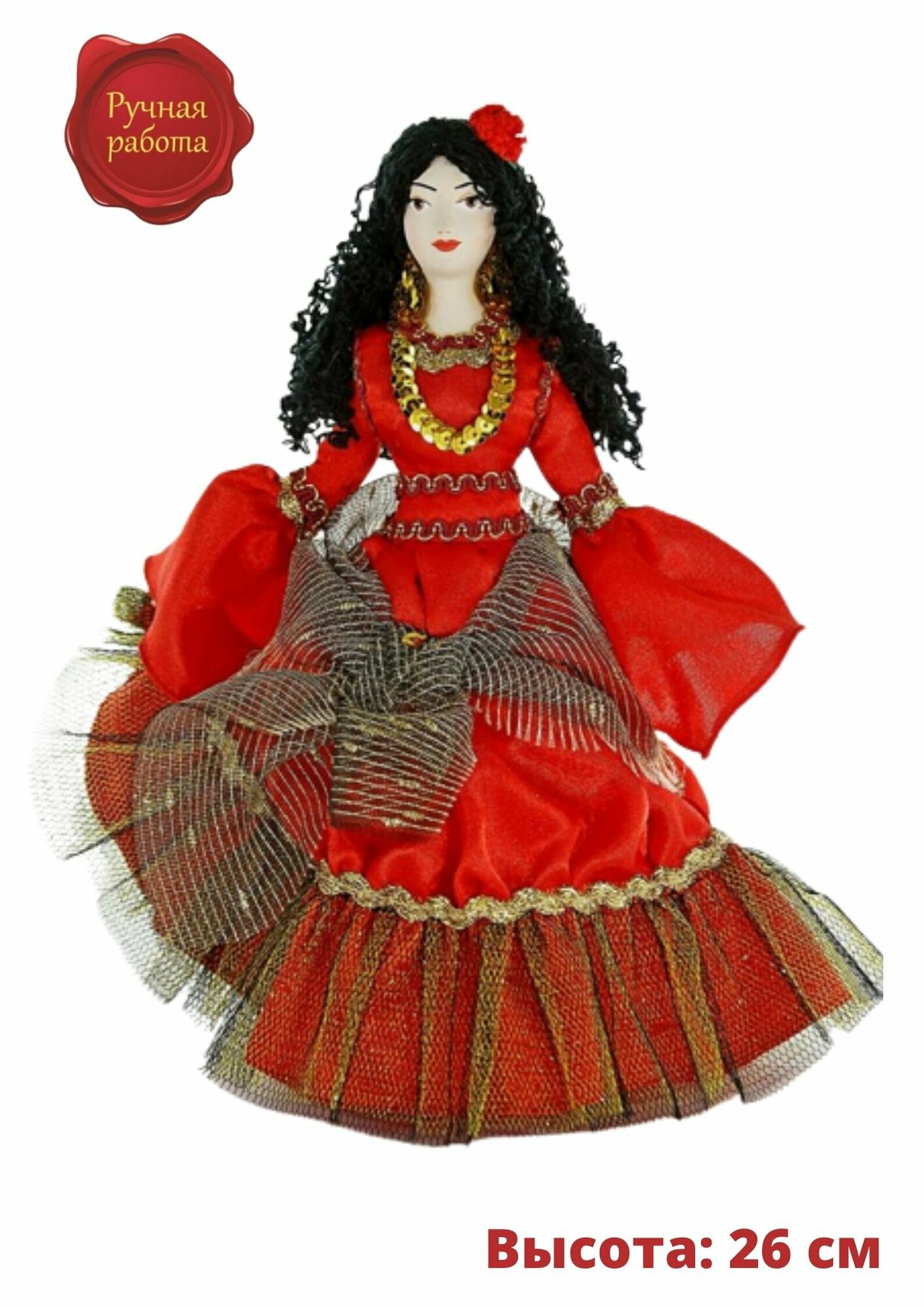 Кукла коллекционная фарфоровая цыганка Кармен. Кукла интерьерная. Кукла авторская. Сувенир ручной работы
