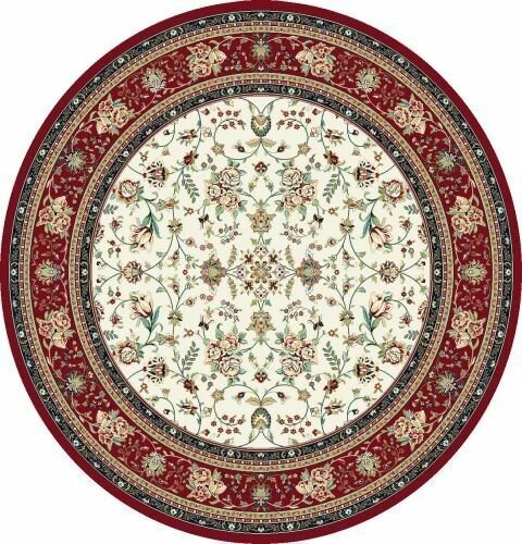 Ковер Круглый на пол в гостиную в спальню 100х100 см классический ворс 3 мм с бахромой 267689 KoverVDom