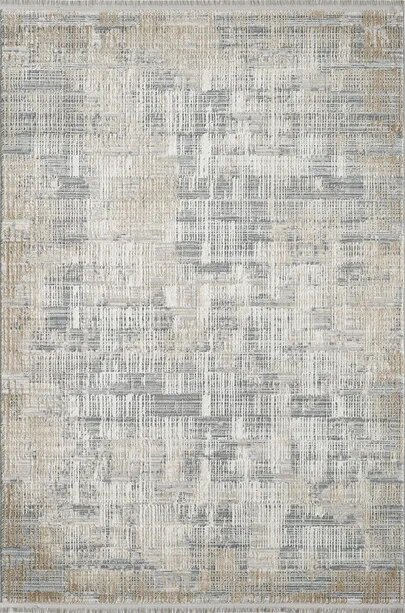 Ковер на пол в гостиную в спальню 80х150 см светлый белый современный ворс 9 мм с бахромой 276634 KoverVDom