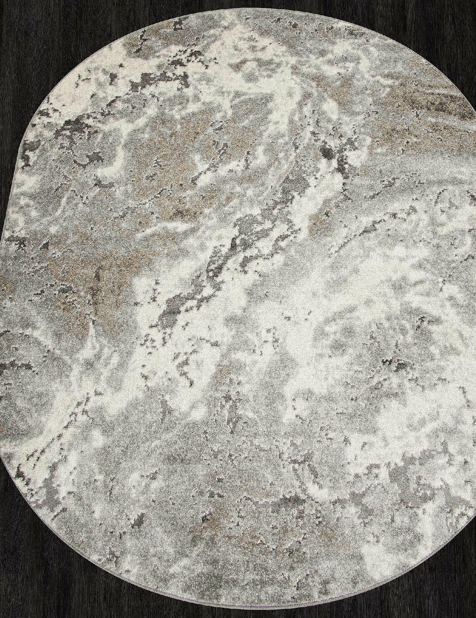 Ковер Овальный на пол в гостиную в спальню 160х230 см бежевый современный ворс 10 мм 305316 KoverVDom