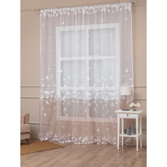 Тюль Amore Mio жаккард, светло-бежевый, 300х270 (30567)