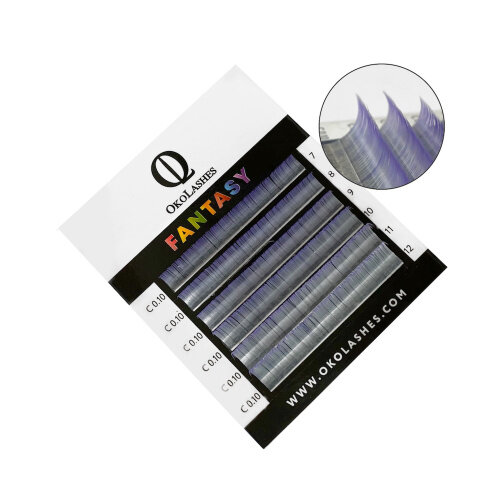 Ресницы Oko Lashes Professional Fantasy mini бело-лавандовый M 0.07 7-12