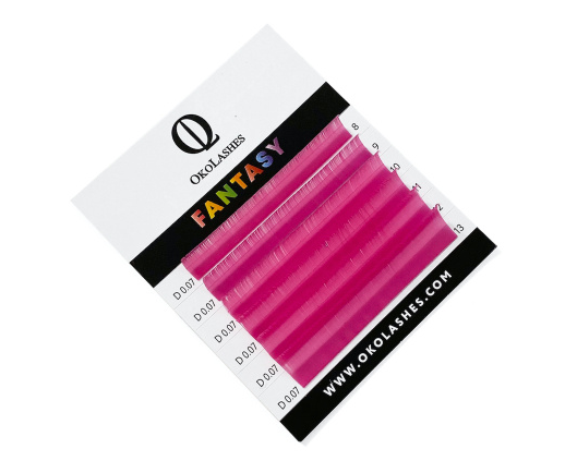 Ресницы Oko Lashes Professional Fantasy mini фуксия D 0.10 7-12 mix