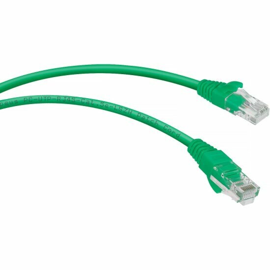 Патч-корд U/UTP Cabeus PC-UTP-RJ45-Cat.5e-0.5m-GN-LSZH категория 5е, 2xRJ45/8p8c, неэкранированный, зеленый, LSZH, 0.5м