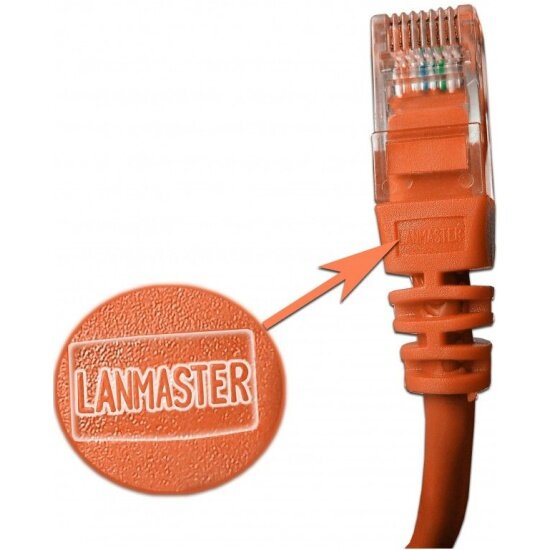 Патч-корд Lanmaster LSZH UTP кат.6, с заливными колпачками, 1.5 м, оранжевый