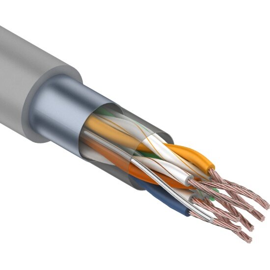 Кабель витая пара Rexant FTP 4PR, 24AWG, медь, CAT5e, многожильная жила, бухта 305 м