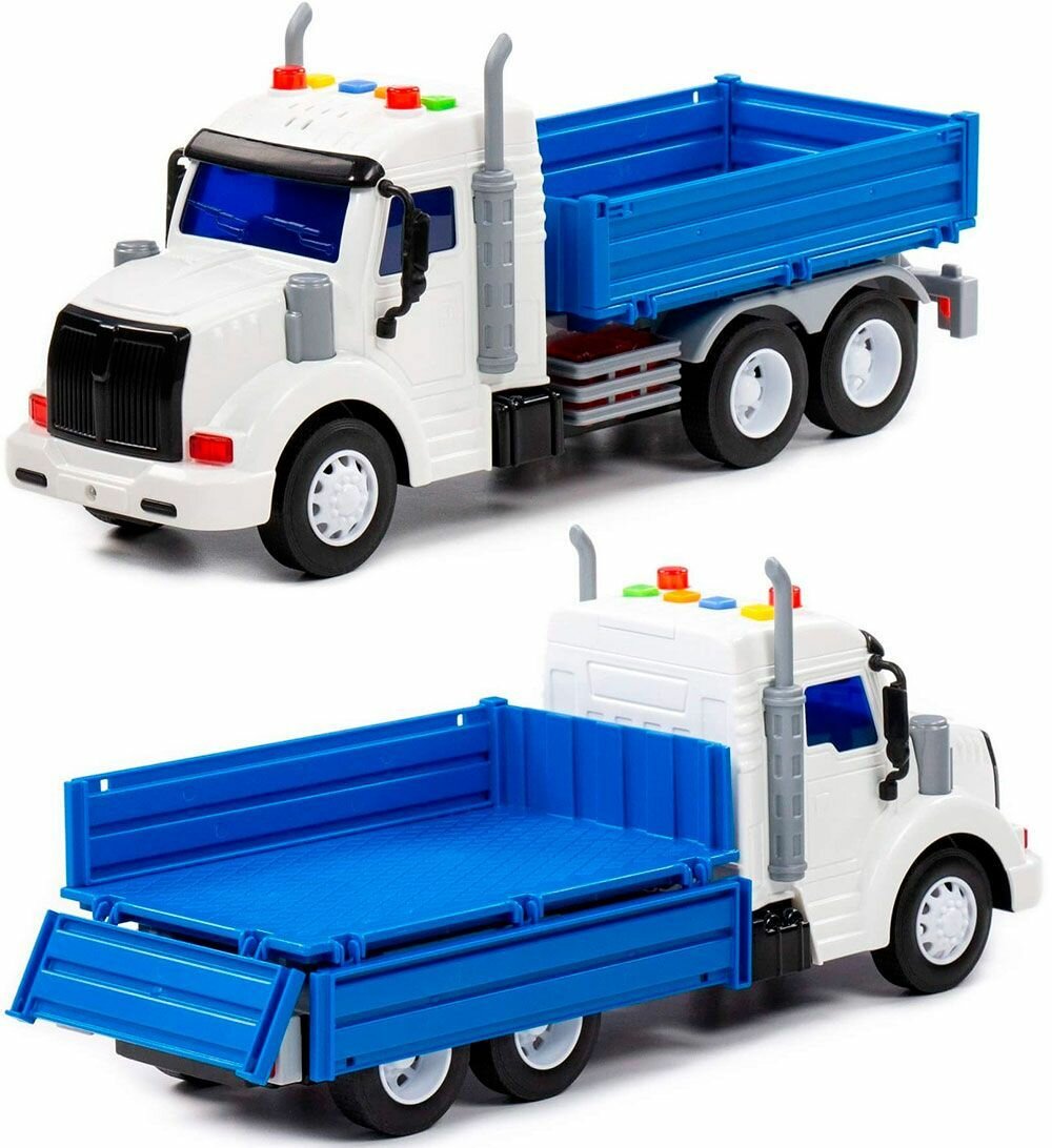 Полесье Автомобиль бортовой инерционный Профи синий со светом и звуком 91680